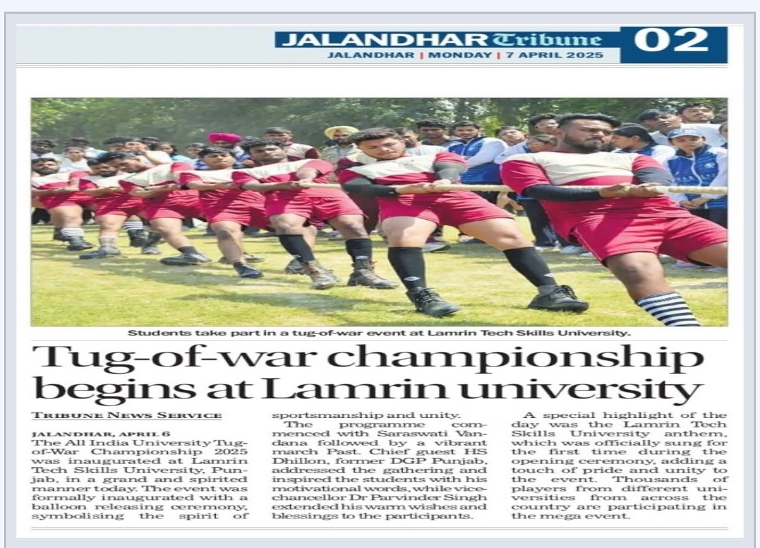 Championship kicks off | Tug of War Nationals Inaugurated at Lamrin ...